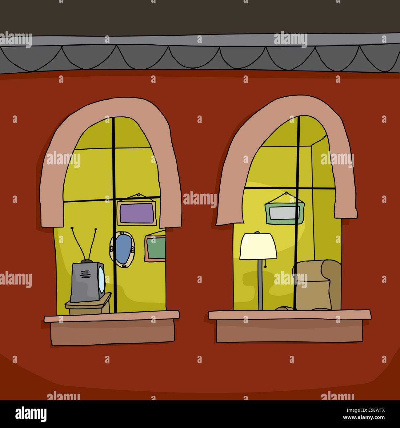 Cartoon background inside view apartment hi-res stock photography and ...