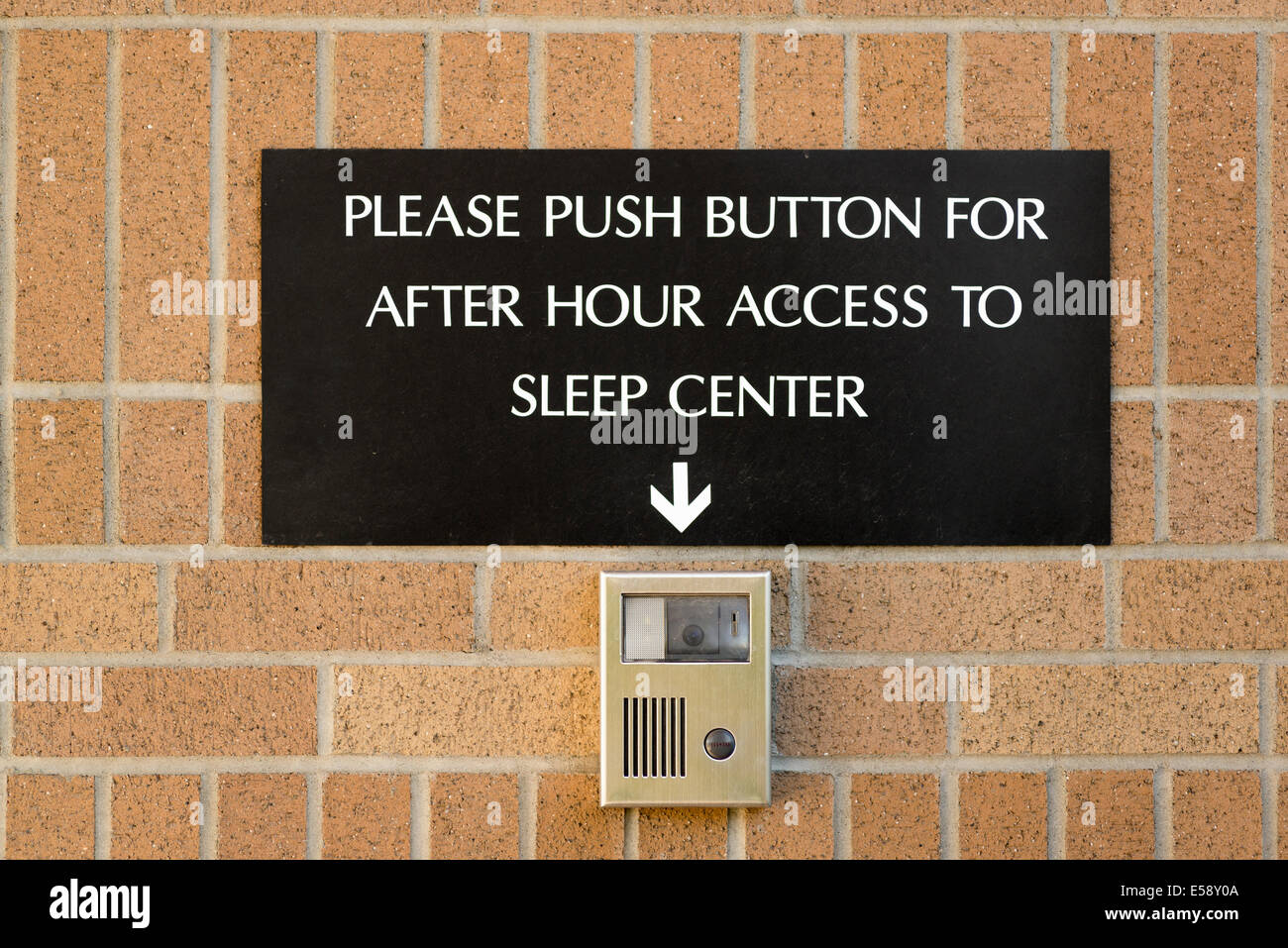 Call button for after hours access to the sleep center at St. Mary ...