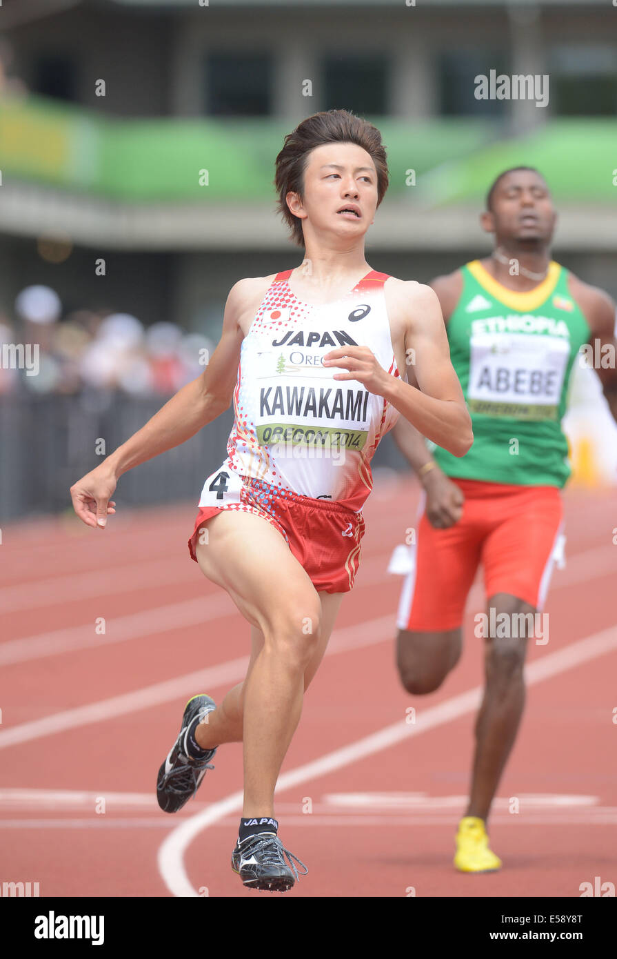 Eugene, Oregon, USA. 22nd July, 2014. Takuya Kawakami (JPN), Amanuel Abebe (ETH) Athletics ...