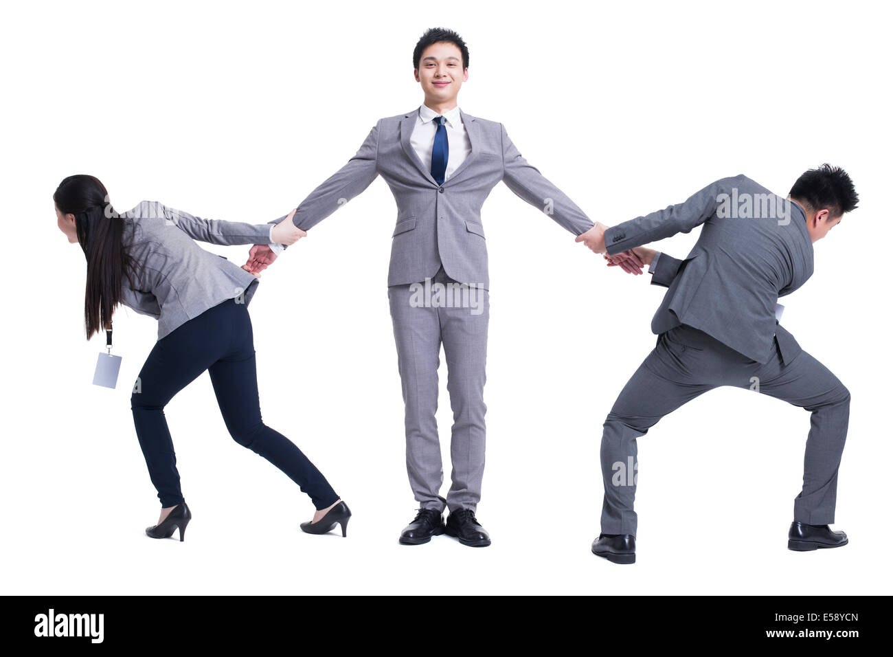 Three business people fighting hi-res stock photography and images - Alamy