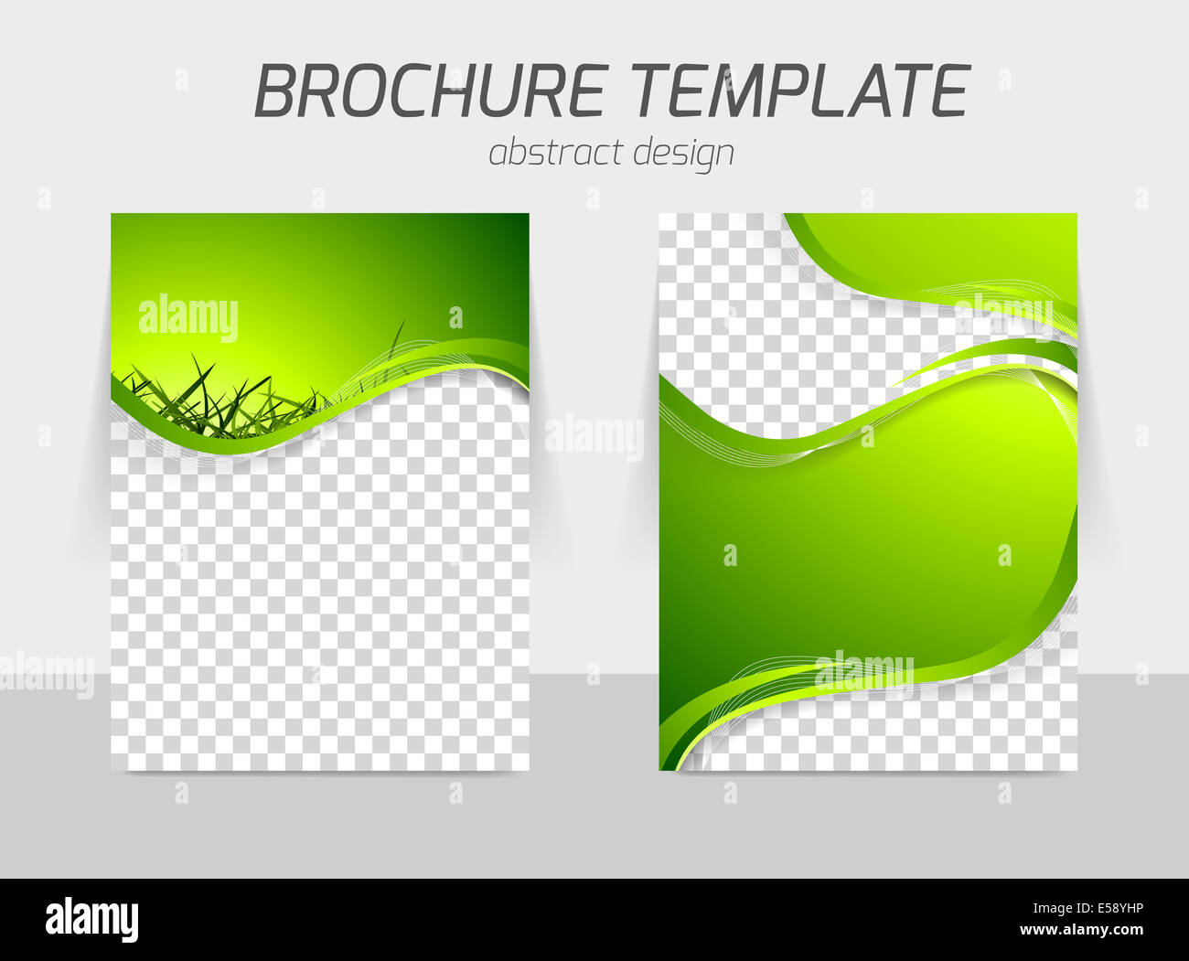 Green grass wave brochure Stock Photo - Alamy
