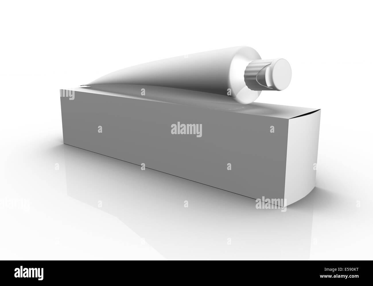 White dentifrice, toothpaste, cream with box, package, blank, tube ...