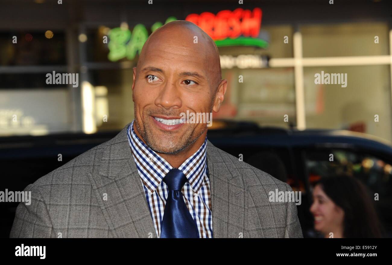 Los Angeles, CA, USA. 23rd July, 2014. Dwayne Johnson at arrivals for ...