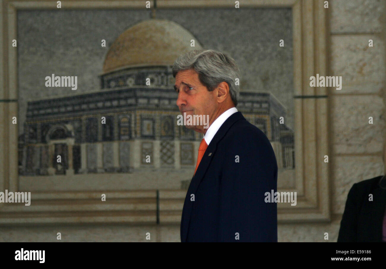 Ramallah, West Bank. 23rd July, 2014. U.S. Secretary of State John ...