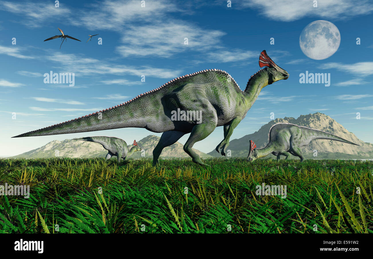 Olorotitan Hydrosaur Dinosaurs Stock Photo - Alamy
