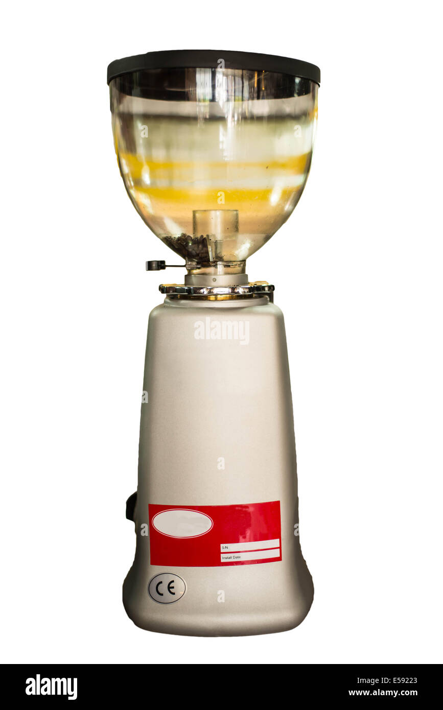 Coffee grinder on white background Stock Photo - Alamy