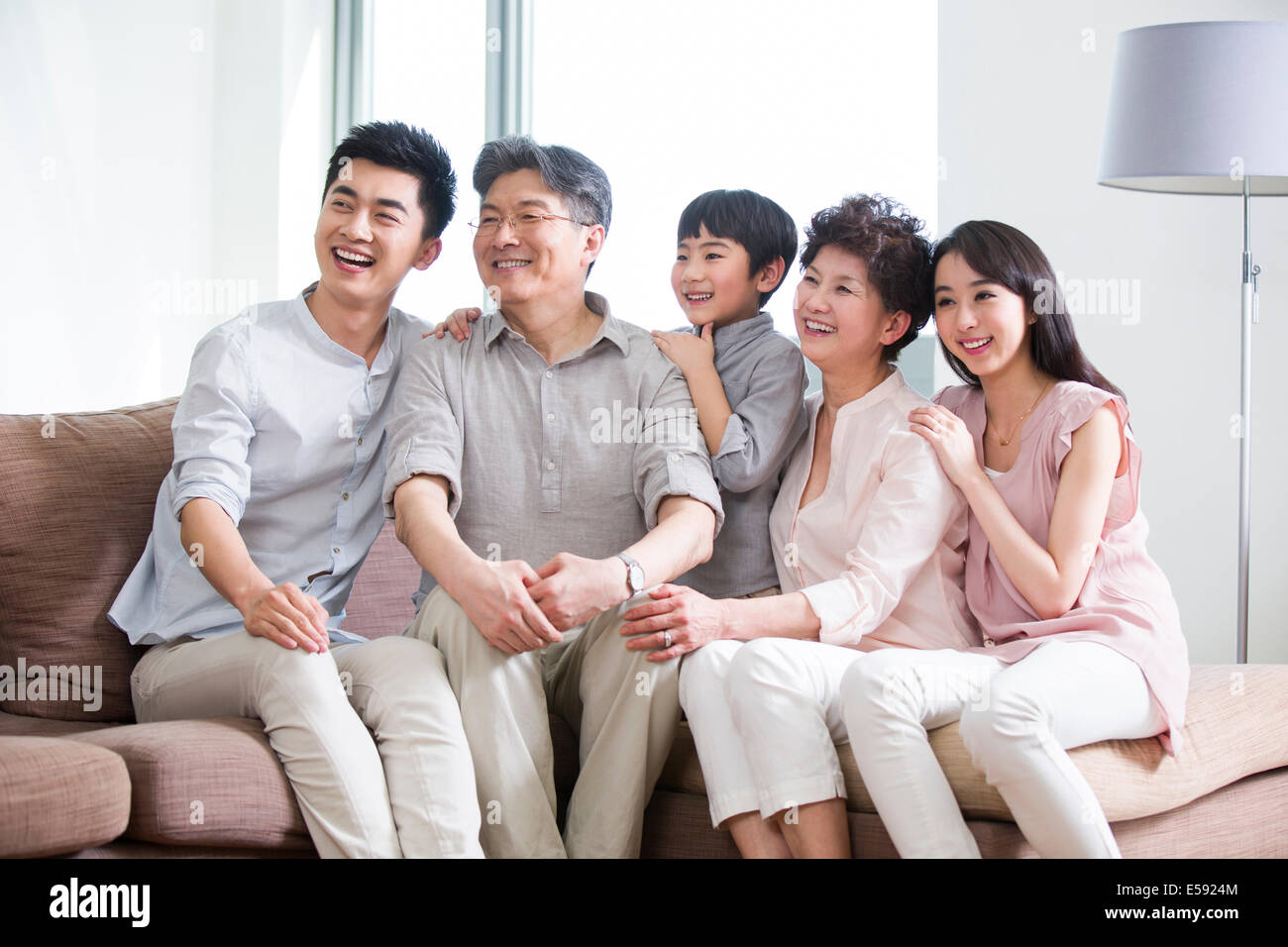 Portrait of big happy family Stock Photo - Alamy