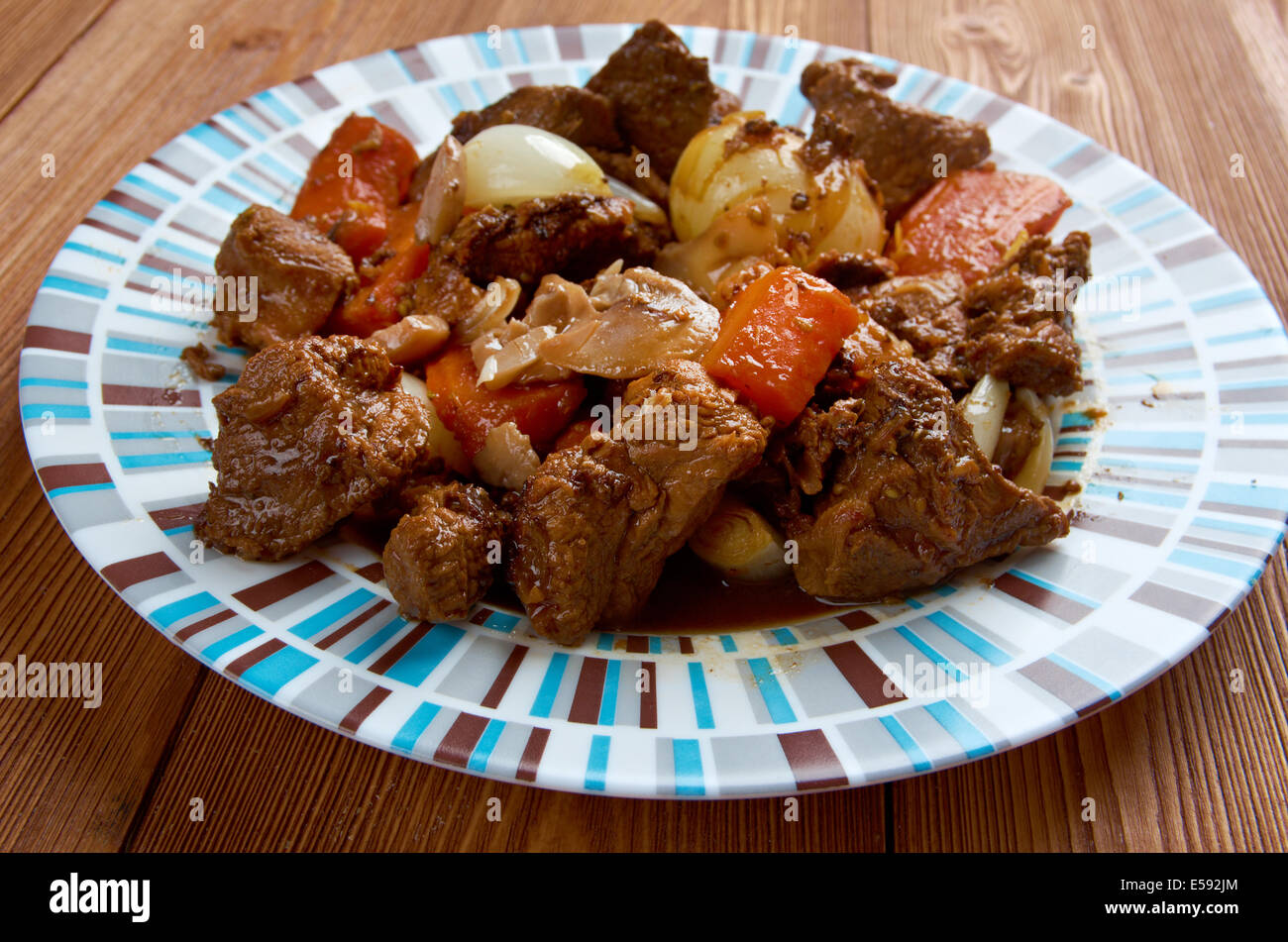 venison ragout - farm-style old rustic Stock Photo - Alamy