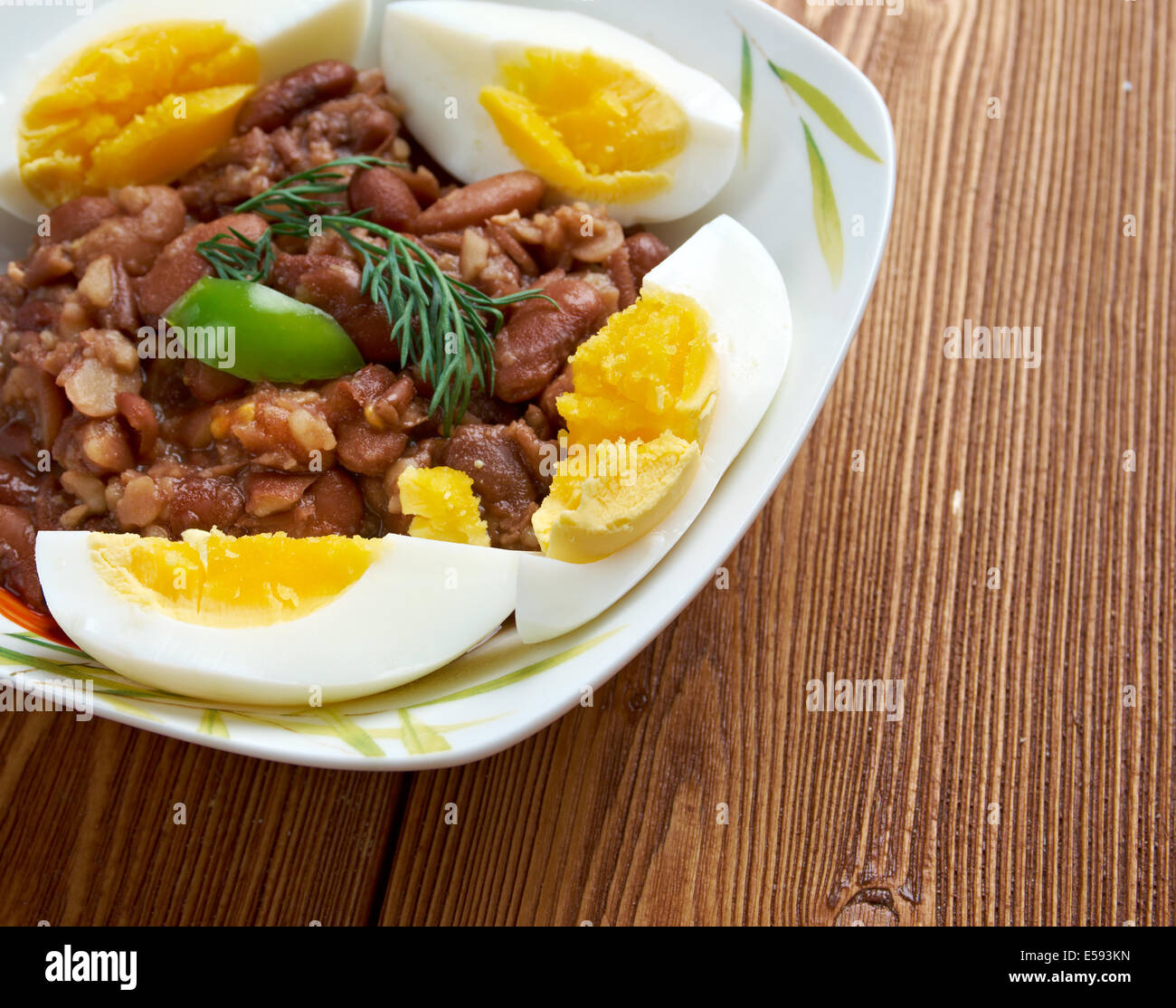 Ful medames - Egyptian,Sudanese dish of cooked and mashed fava beans ...