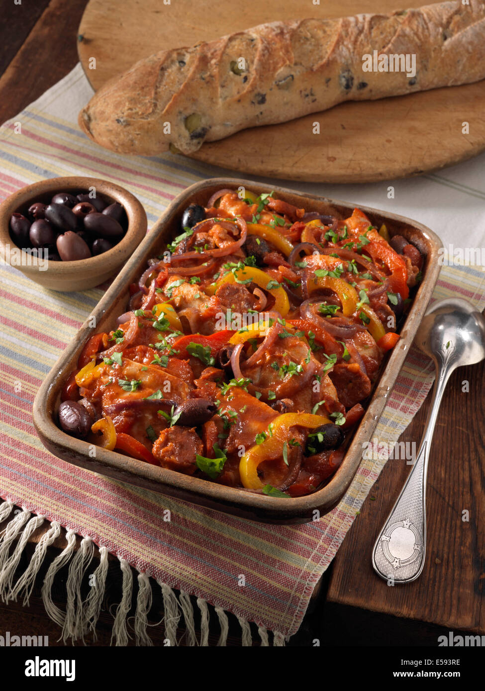 Spanish style chicken Mediterranean main meals Stock Photo - Alamy