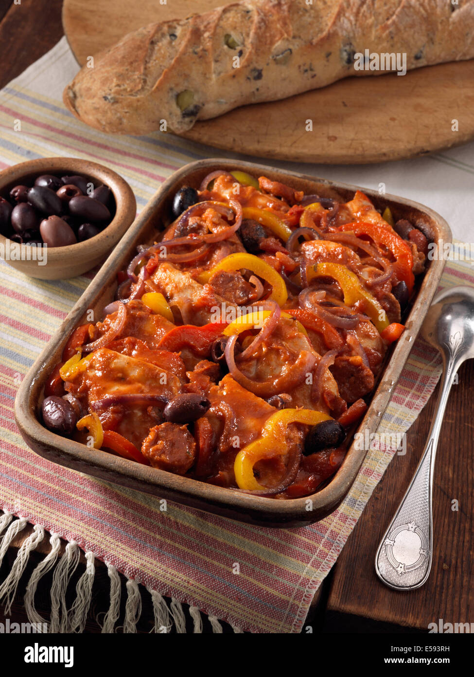 Spanish style chicken Stock Photo - Alamy