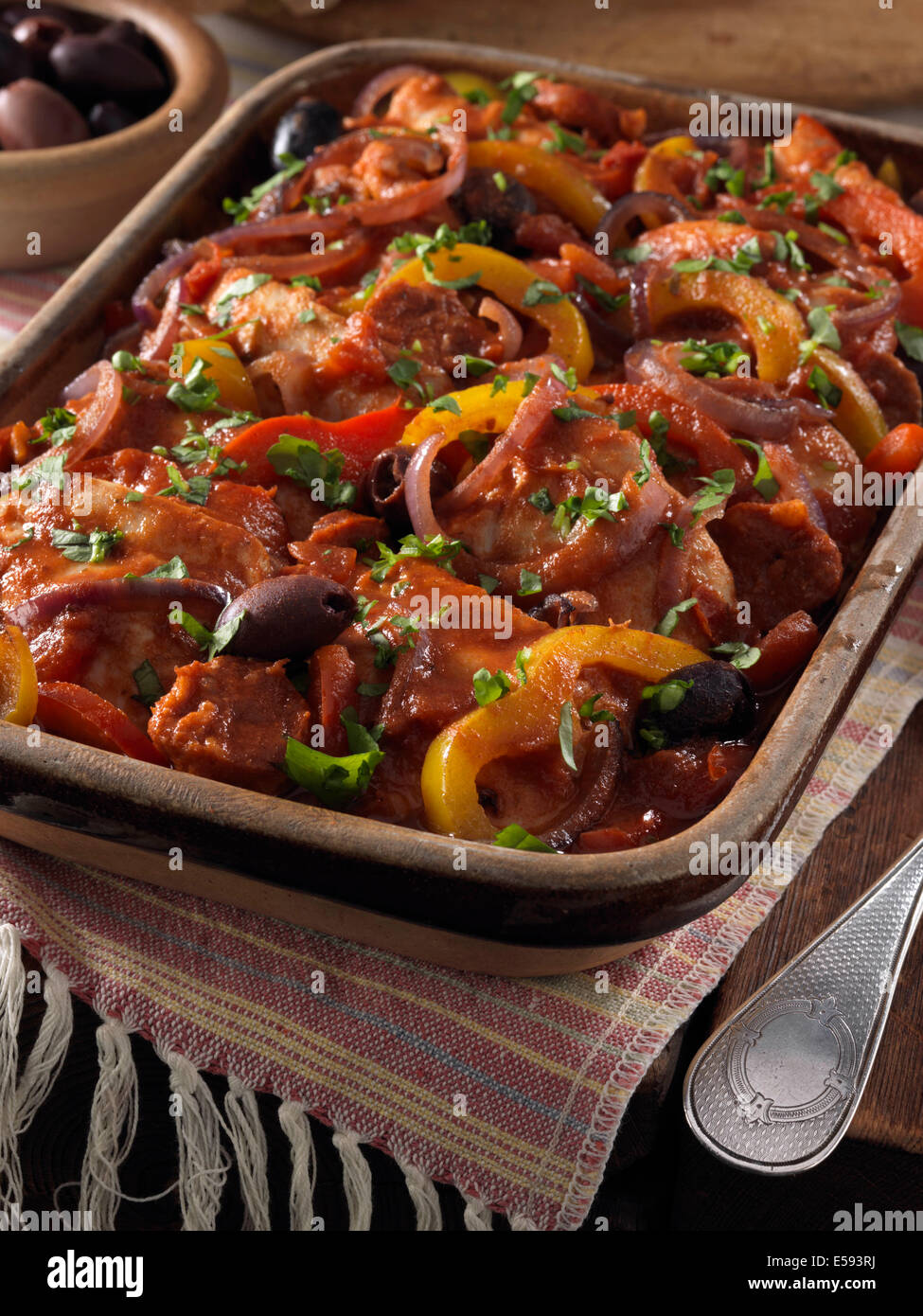 Spanish style chicken Stock Photo - Alamy
