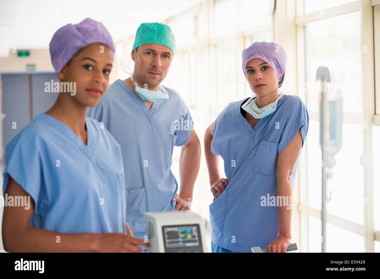 Medical team with stretcher in a hospital corridor Stock Photo - Alamy