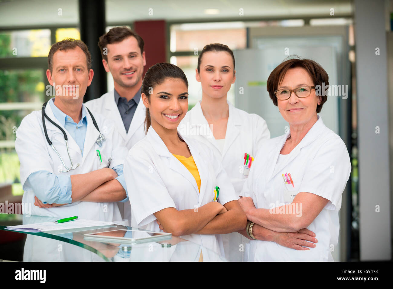 Portrait of medical-team smiling Stock Photo - Alamy