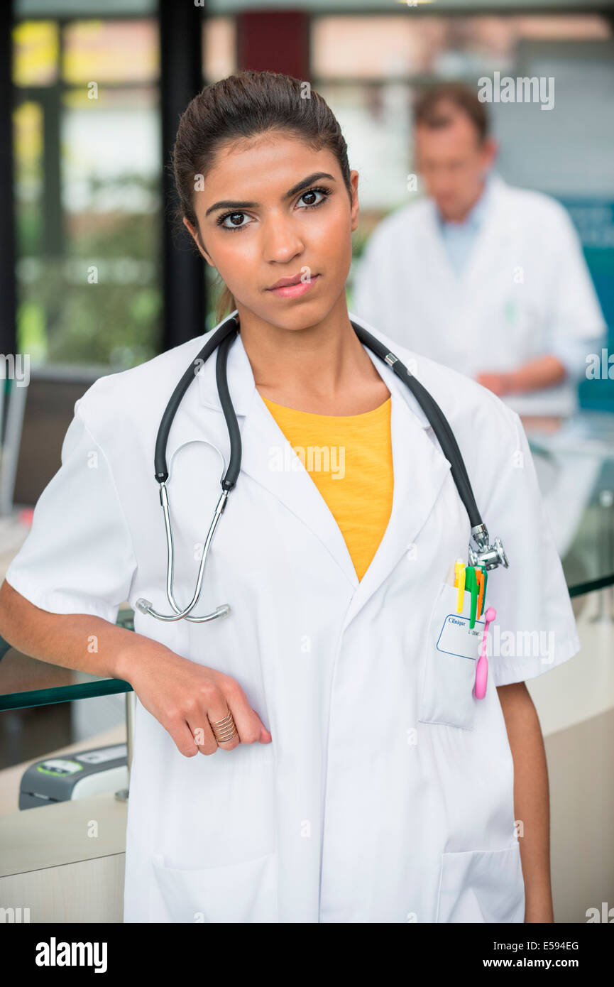 Portrait of female doctor in hospital Stock Photo - Alamy