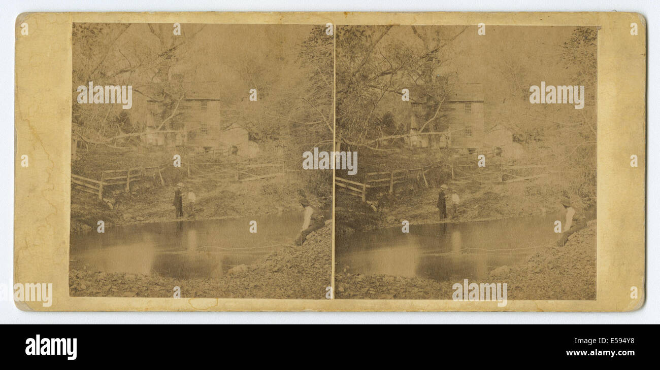 A stereograph showing Stenton, the historic mansion in Germantown, near ...