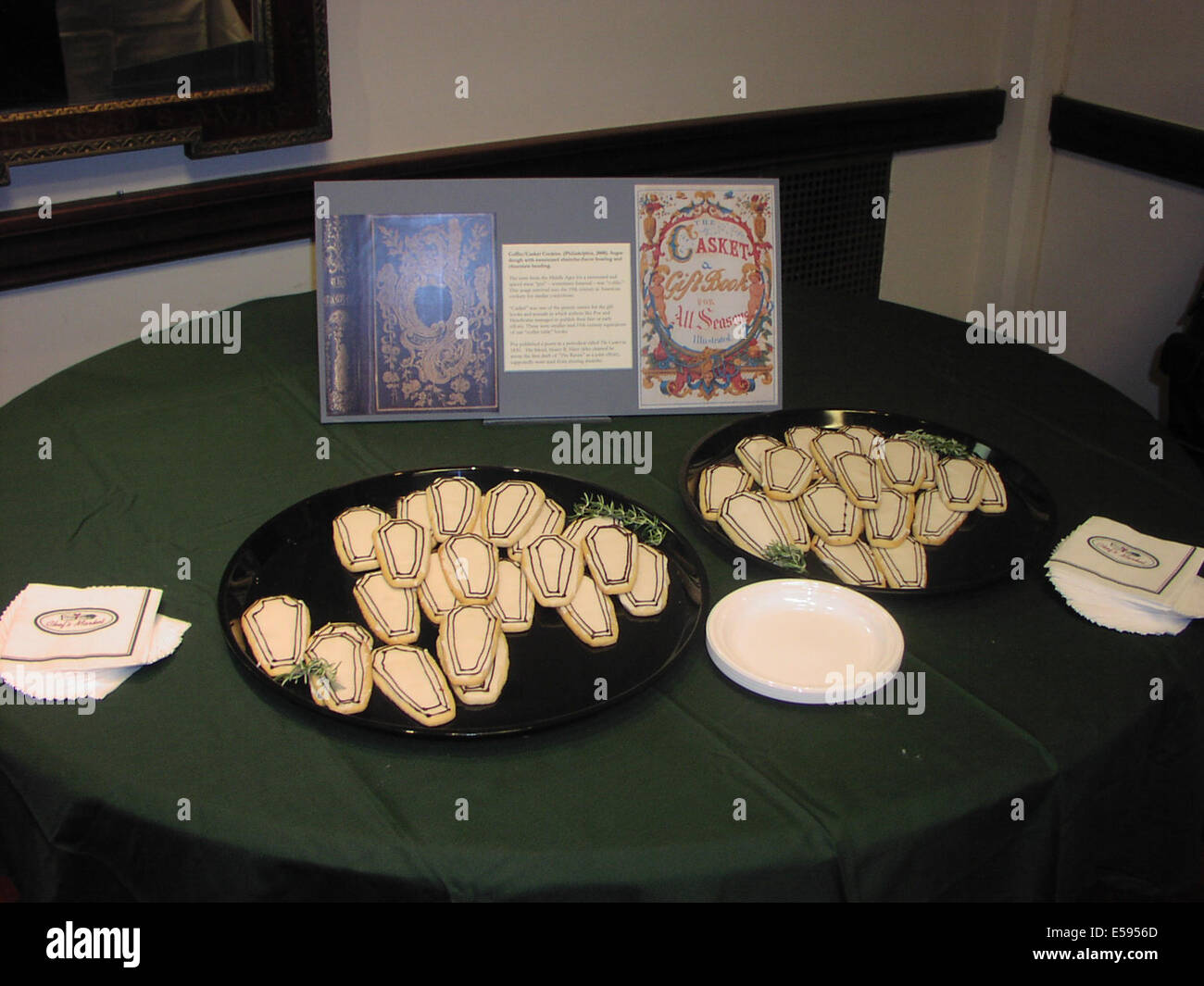 This image depicts a box of Coffin Cookies, a brand associated with ...