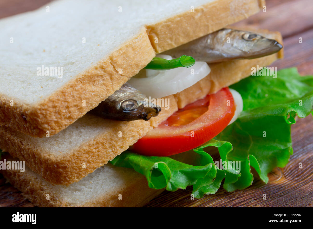 sandwiches with anchovies . close up Stock Photo - Alamy