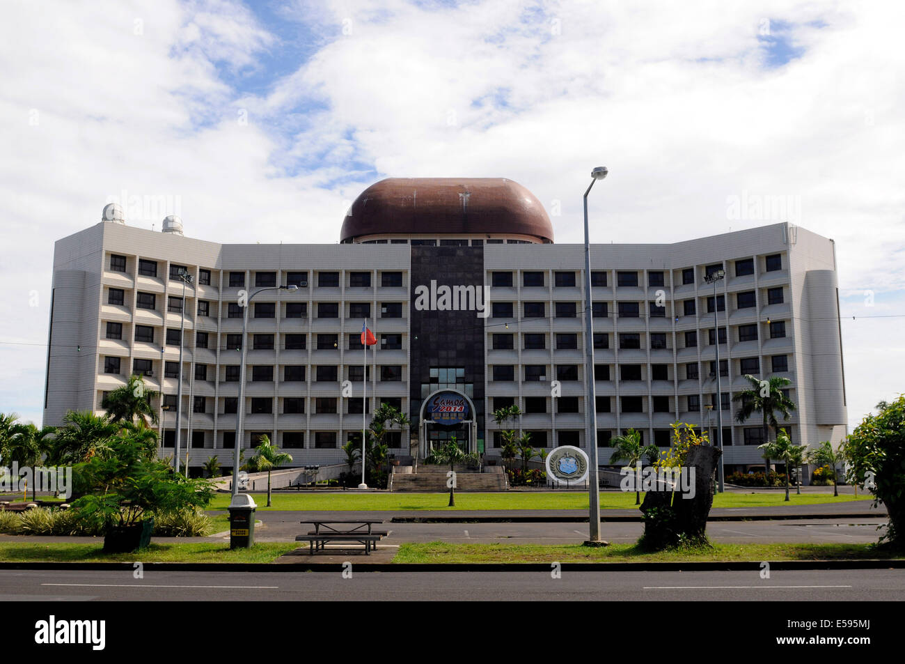 Travelling through Samoa in February 2014. Administration building in ...