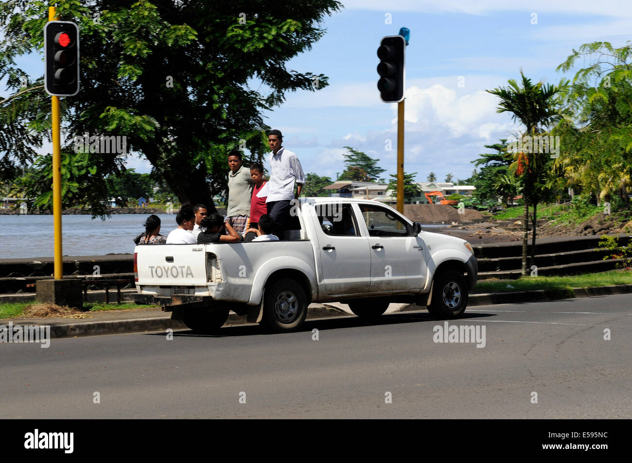 Travelling through Samoa in February 2014. Traffic in Apia Stock Photo ...