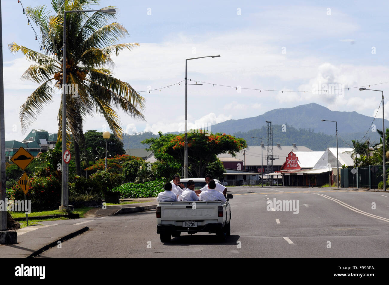 Travelling through Samoa in February 2014. Traffic in Apia Stock Photo ...