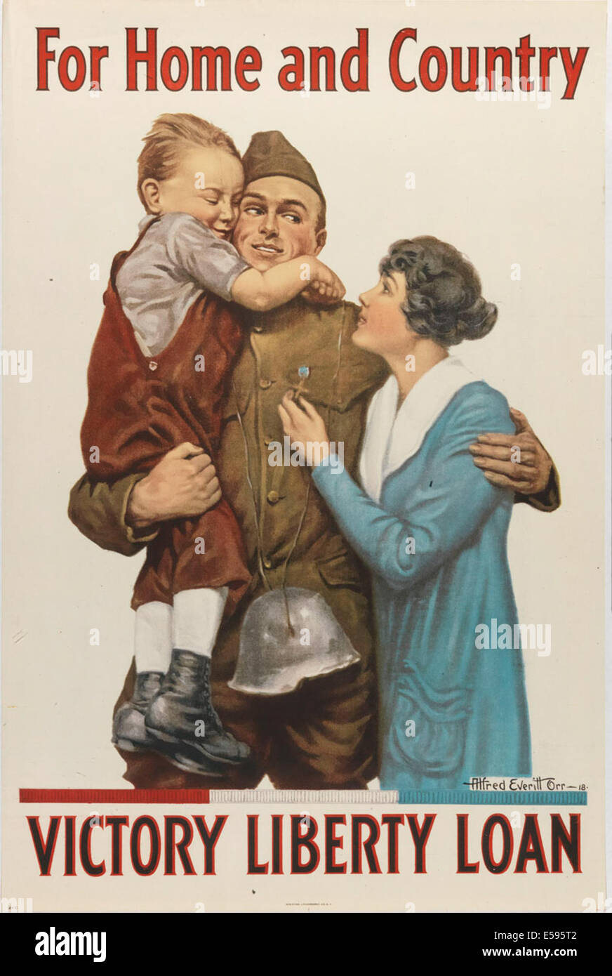 A World War I poster titled 'For Home and Country,' promoting Victory ...