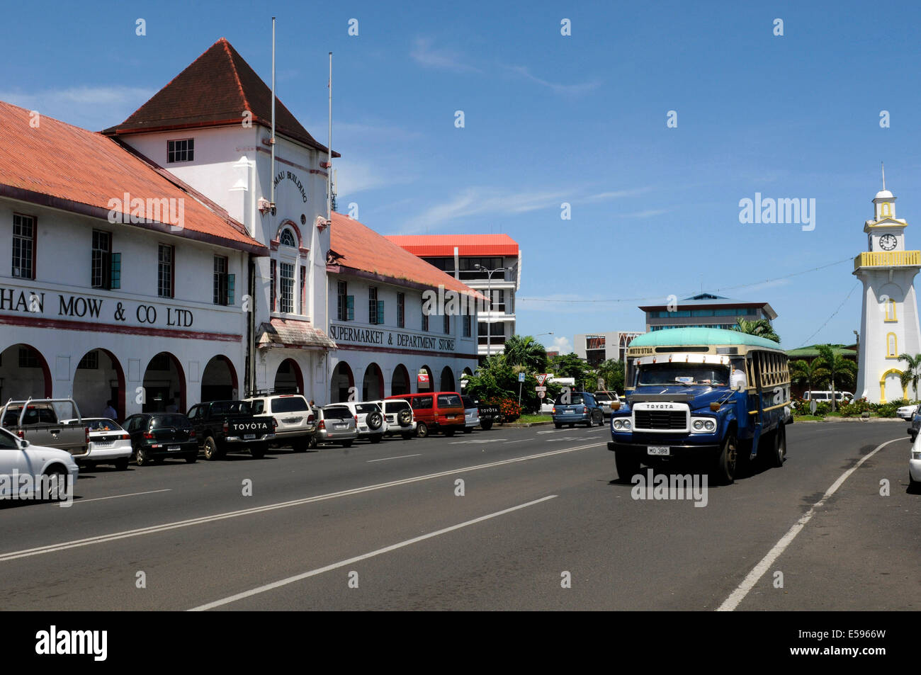 Travelling through Samoa in February 2014. Center of Apia - Traffic ...