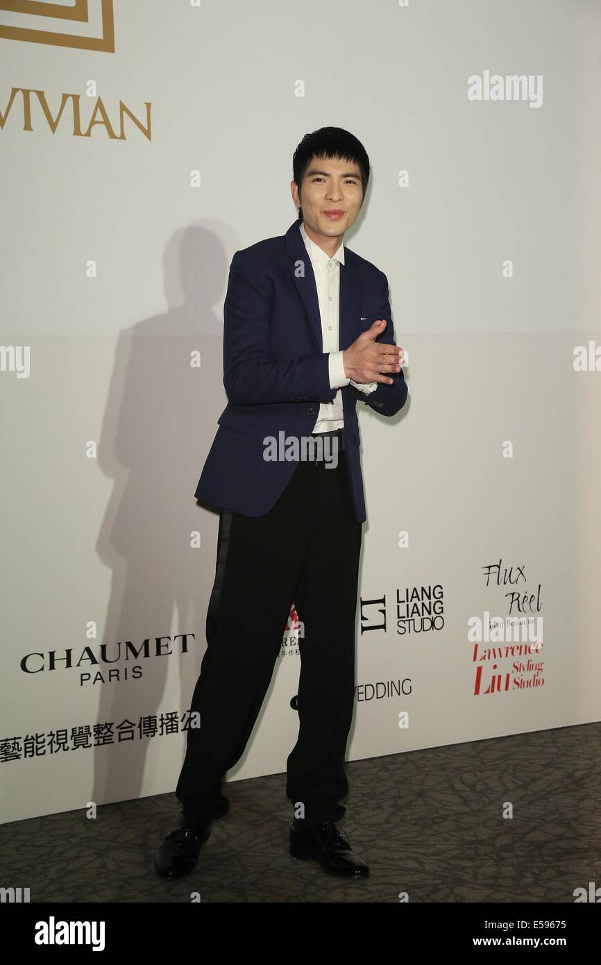 Taipei. 23rd July, 2014. Singer Jam Hsiao attends the wedding ceremony ...