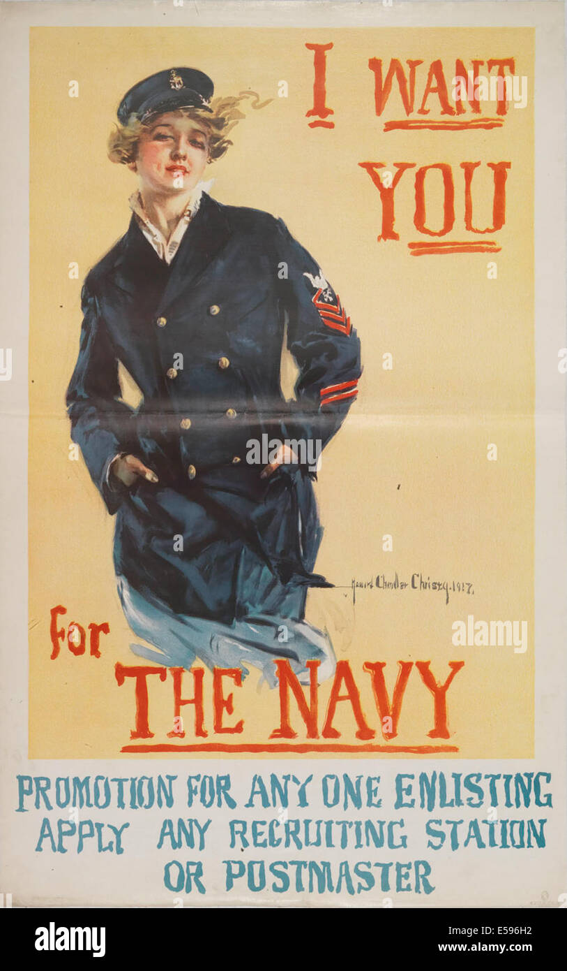A World War I recruitment poster by Howard Chandler Christy, urging ...