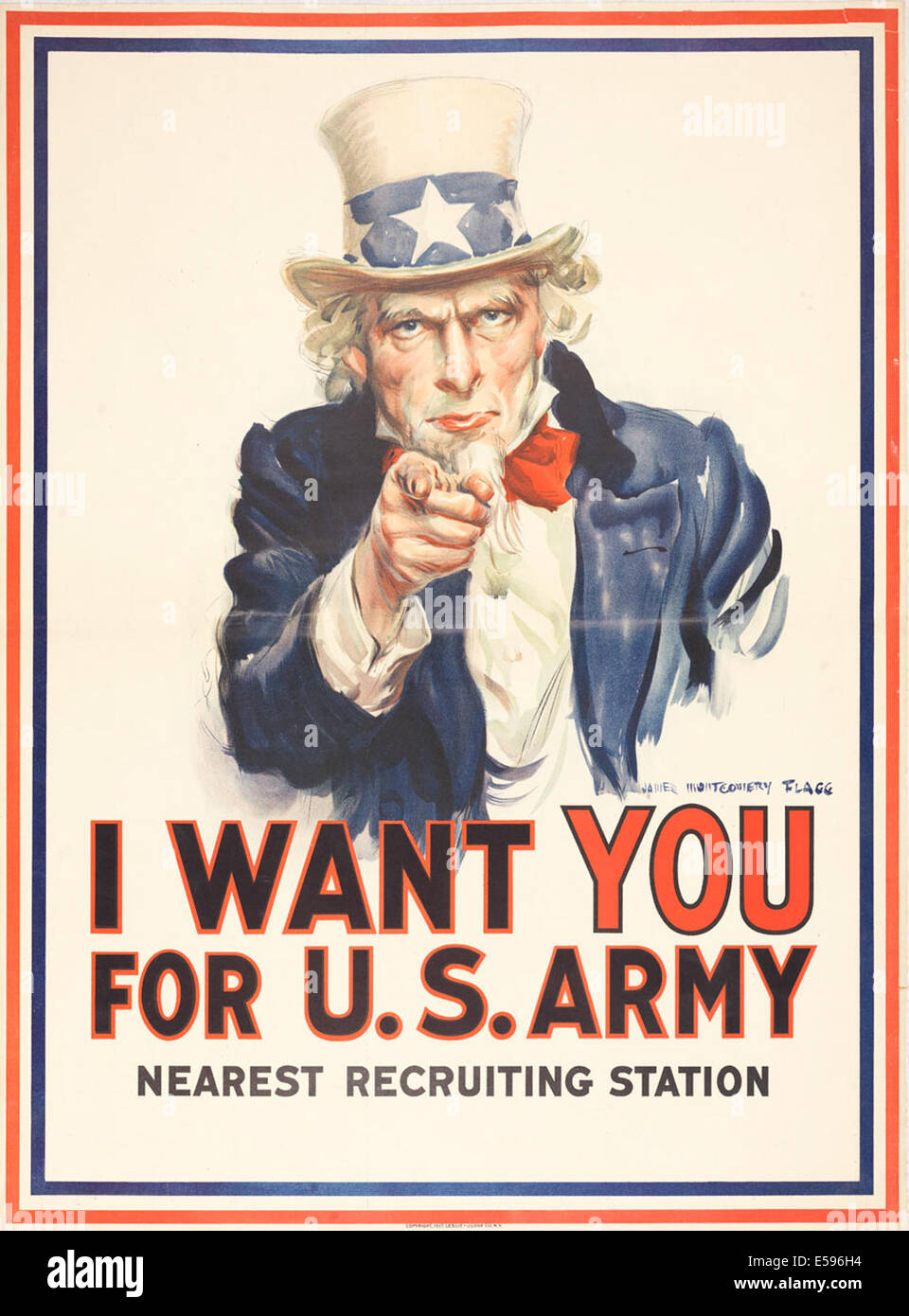 A World War I recruitment poster by James Montgomery Flagg, featuring ...