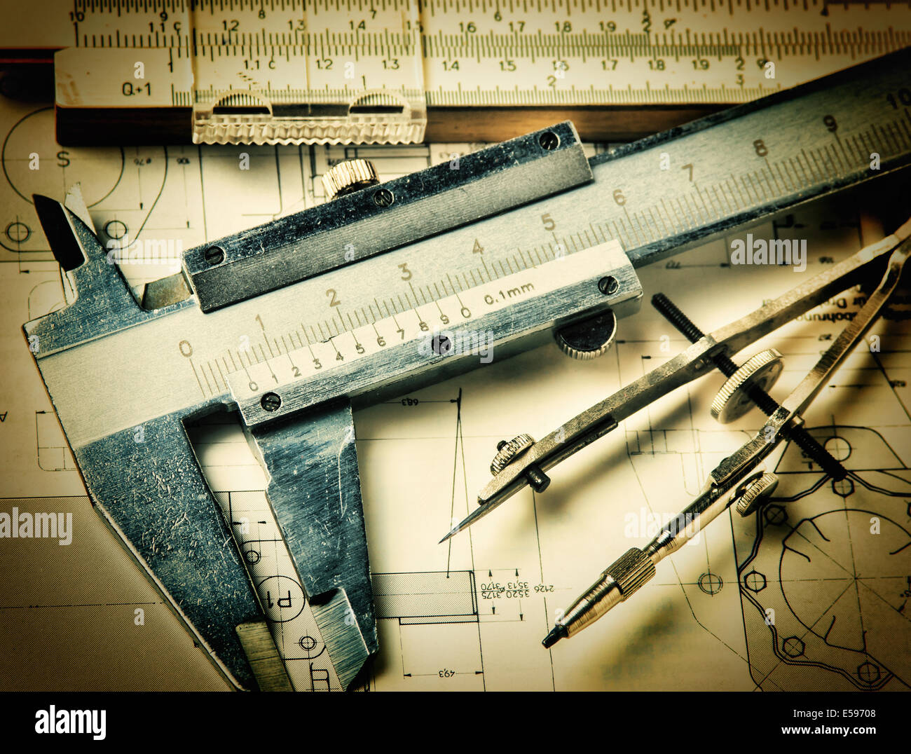 Old engineering drawing hi-res stock photography and images - Alamy