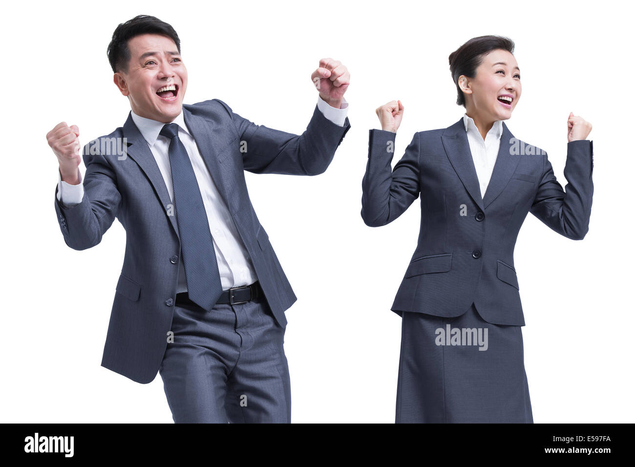 Excited business people celebrating Stock Photo - Alamy