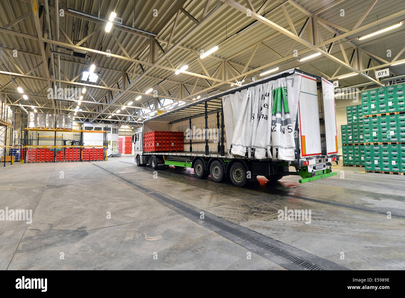 Germany, truck in a storage of a brewery Stock Photo - Alamy