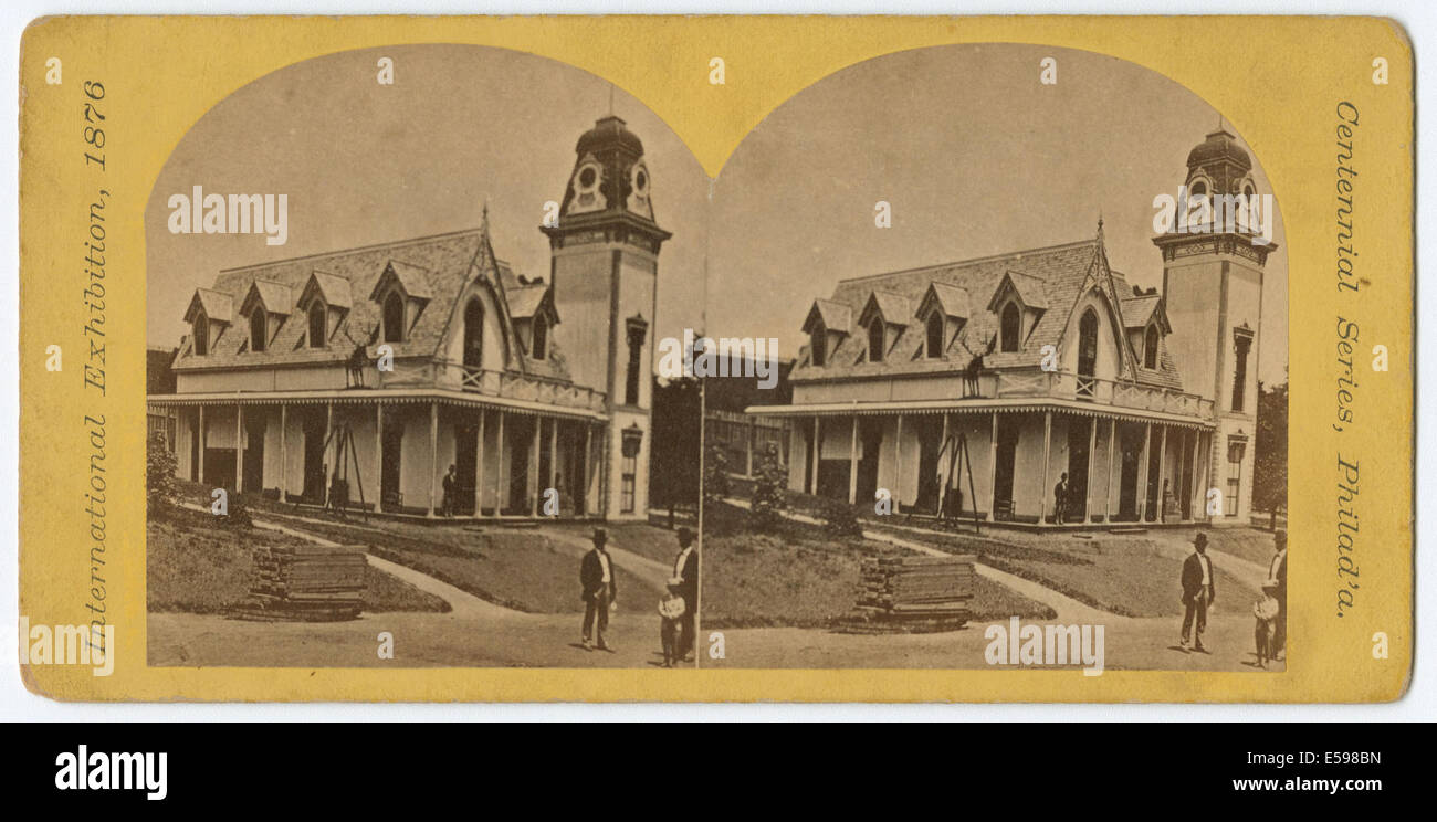 A stereograph depicting the Missouri State Building at the Centennial ...
