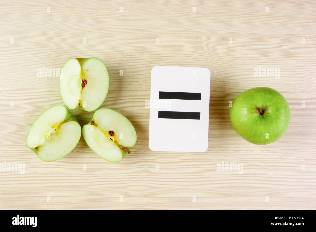 School card and apple with math problems Stock Photo - Alamy
