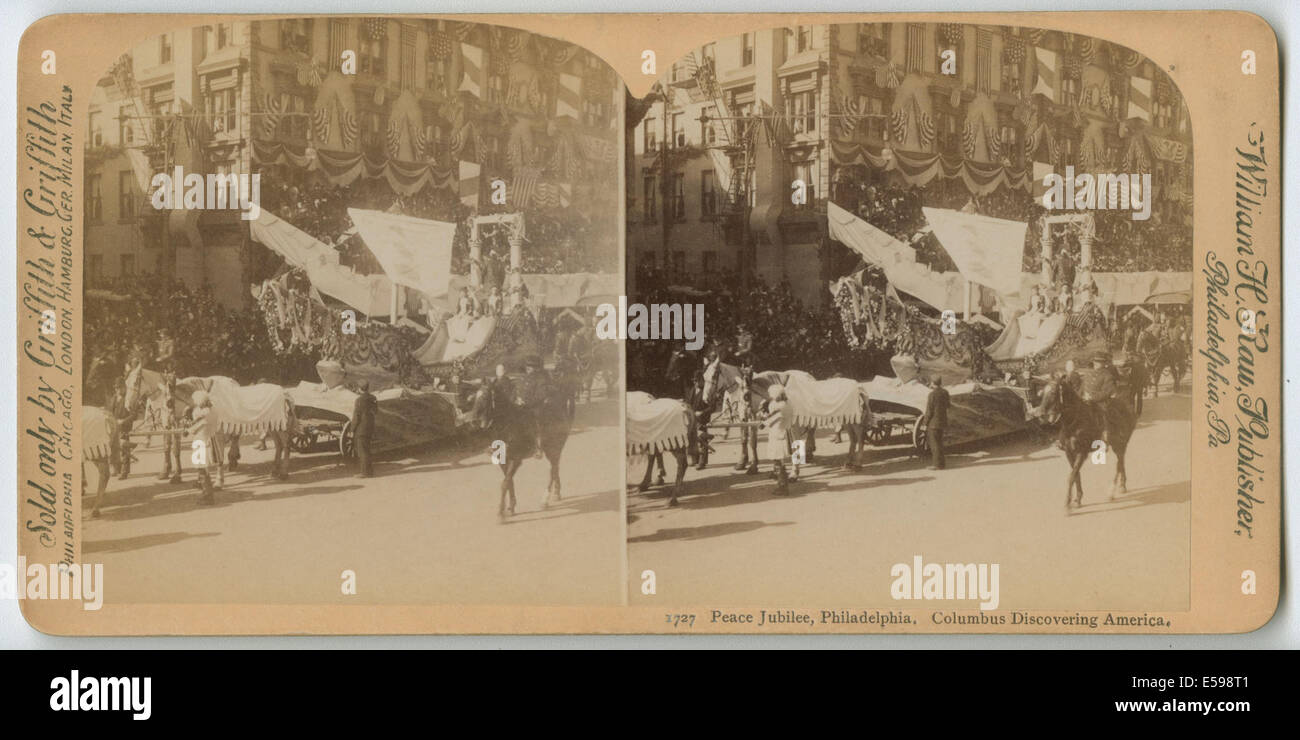 A stereograph capturing the Peace Jubilee in Philadelphia, celebrating ...