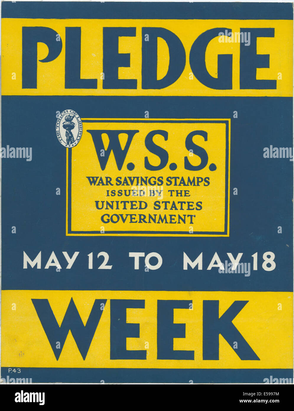 A World War I poster promoting Pledge Week and the purchase of War ...
