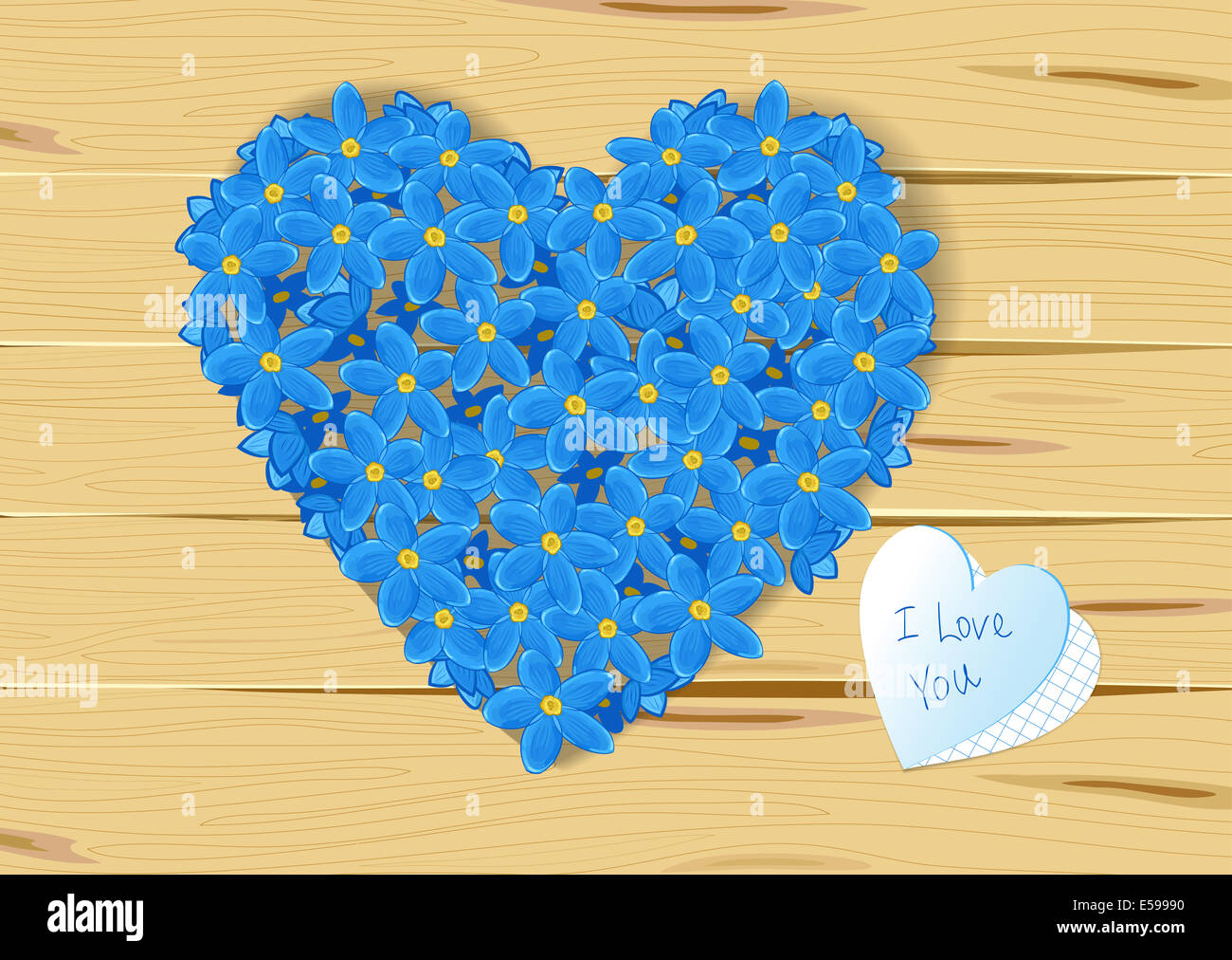 heart shape made from forget-me-not flowers Stock Photo - Alamy
