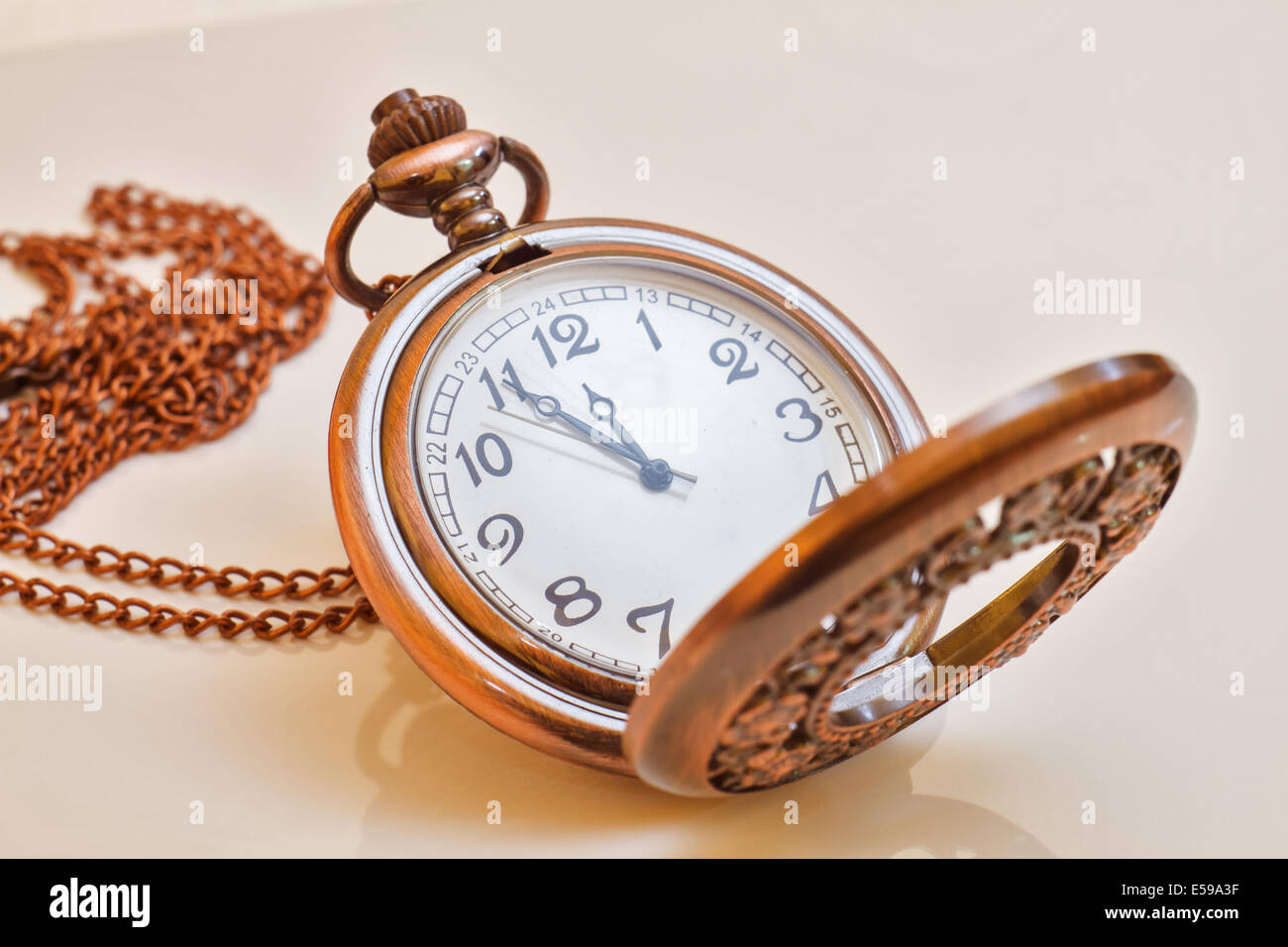 Beautiful photos of vintage watches on a chain. Isolated on white Stock ...