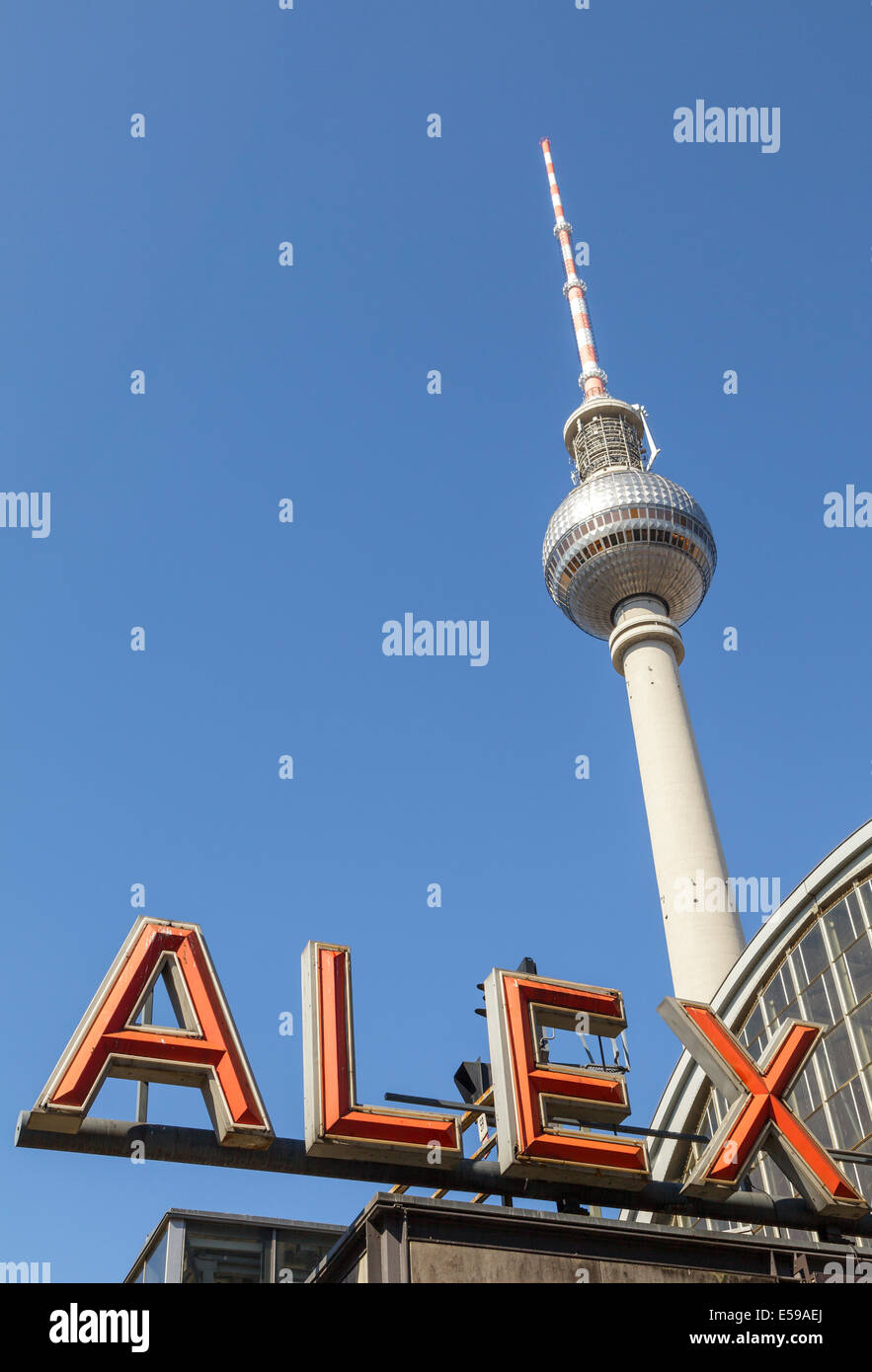 Television Tower with Alex sign, Berlin, Germany Stock Photo - Alamy