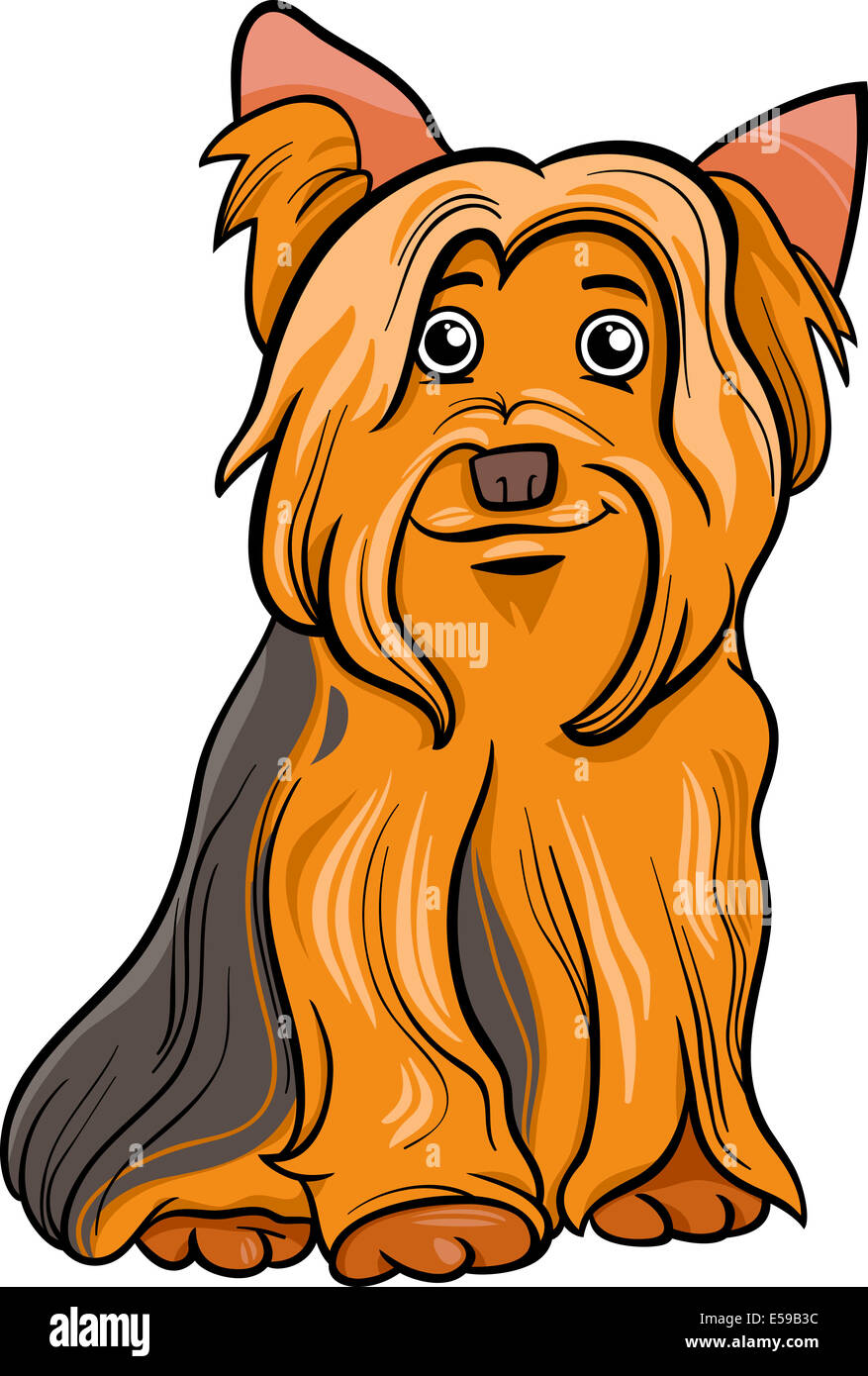 Cartoon Illustration of Cute Yorkshire Terrier Dog or York Stock Photo ...