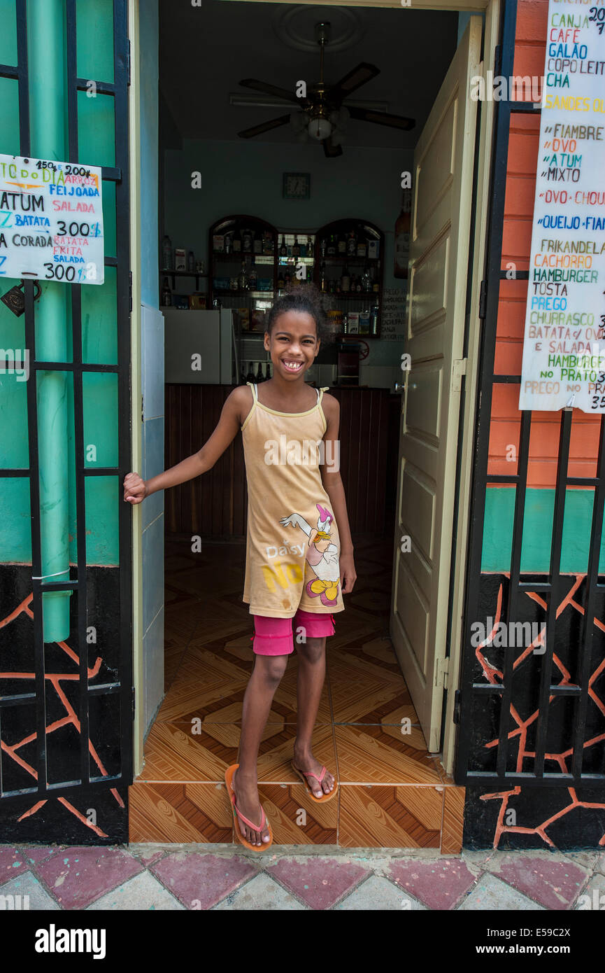 Local children in Mindelo, Sao Vicente Island, Cape Verde Stock Photo ...