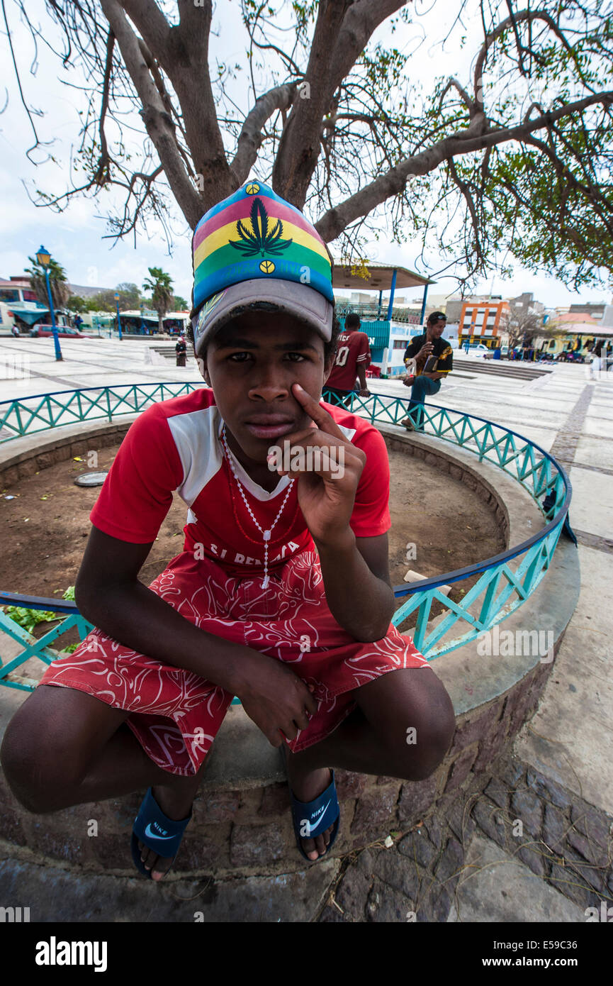 Local children in Mindelo, Sao Vicente Island, Cape Verde Stock Photo ...