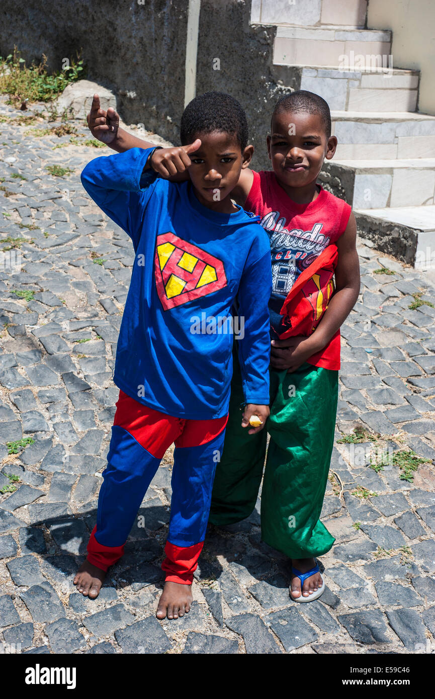 Local children in Mindelo, Sao Vicente Island, Cape Verde Stock Photo ...