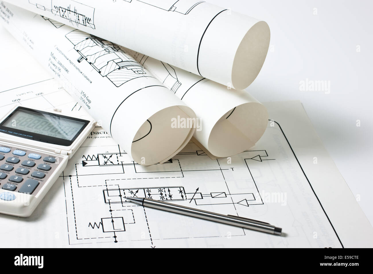 Technical drawings calculator hi-res stock photography and images - Alamy