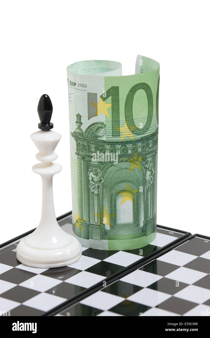 Chess king and money isolated on a white background Stock Photo - Alamy