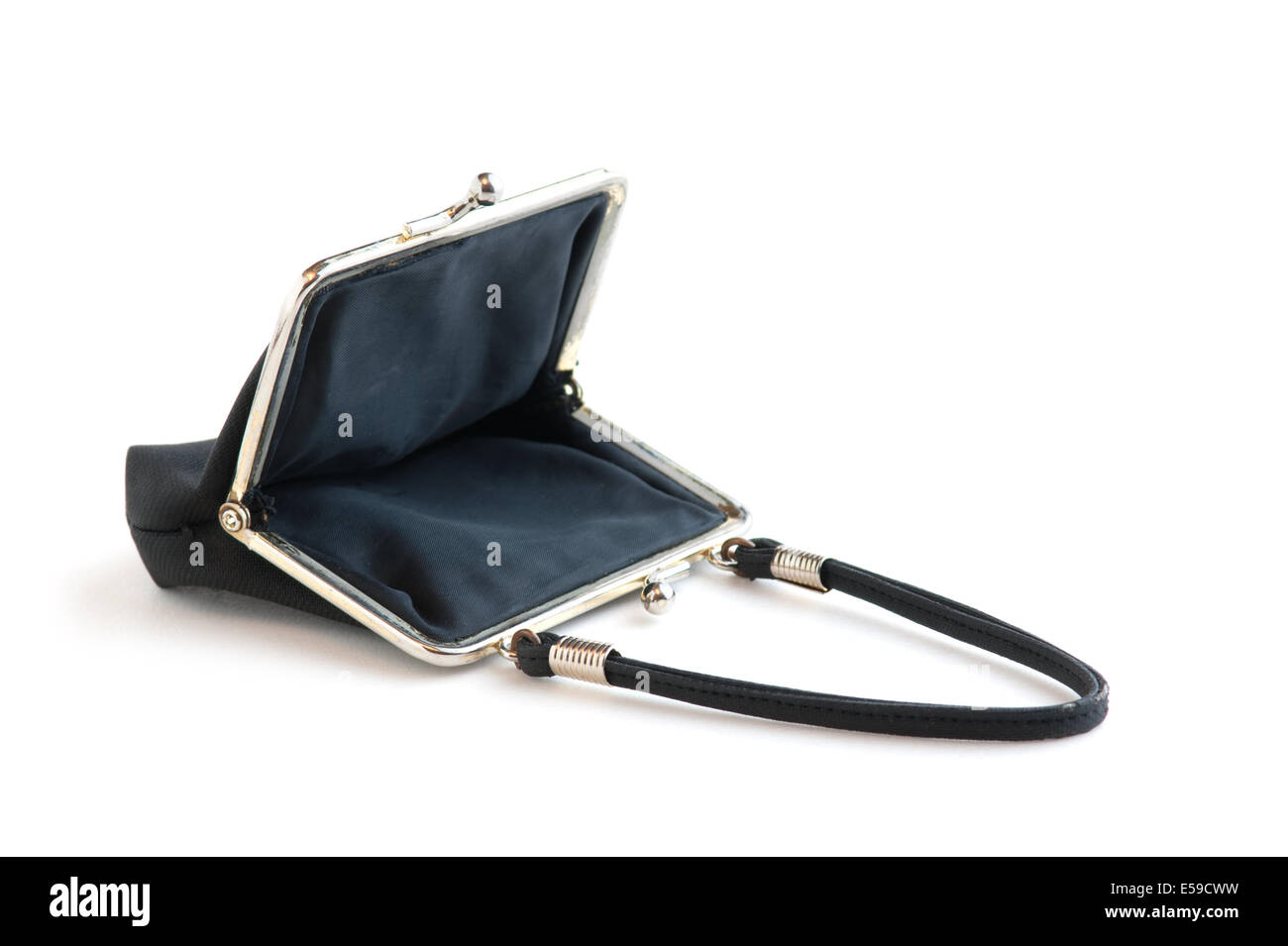 open purse classically isolated on a white background Stock Photo - Alamy