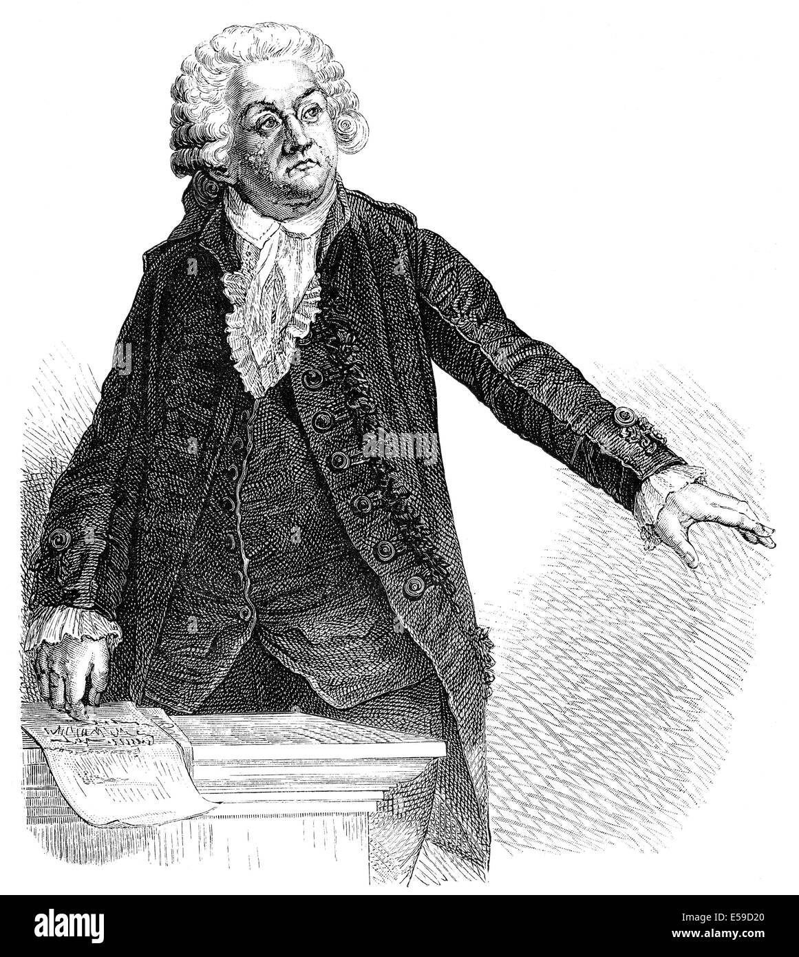 Honoré Gabriel Riqueti, comte de Mirabeau, 1749 - 1791, a leader of the ...