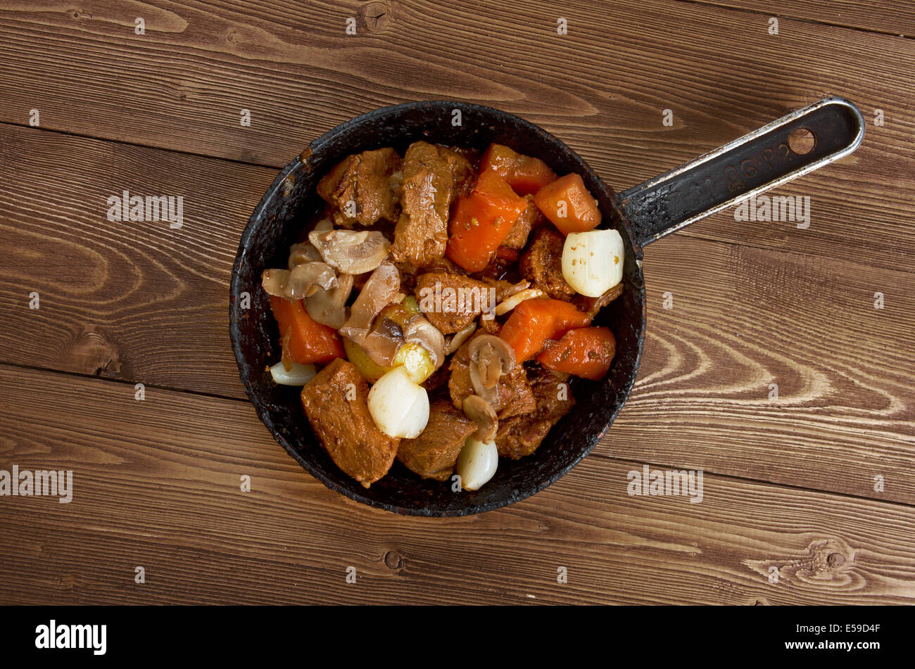 venison ragout - farm-style old rustic.country cuisine Stock Photo - Alamy