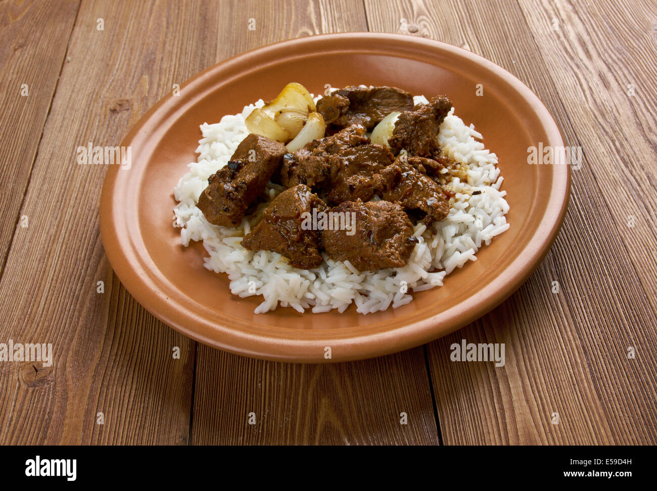 Moroccan Tagine with tender lamb and rice Stock Photo - Alamy